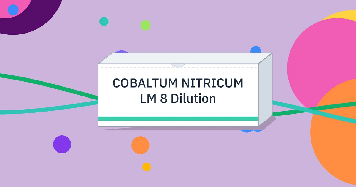 Symbolbild: Packung mit der Aufschrift COBALTUM NITRICUM LM 8 Dilution (PZN 12823540) – Verfügbarkeit und Bezug in Apotheken in Frankfurt am Main