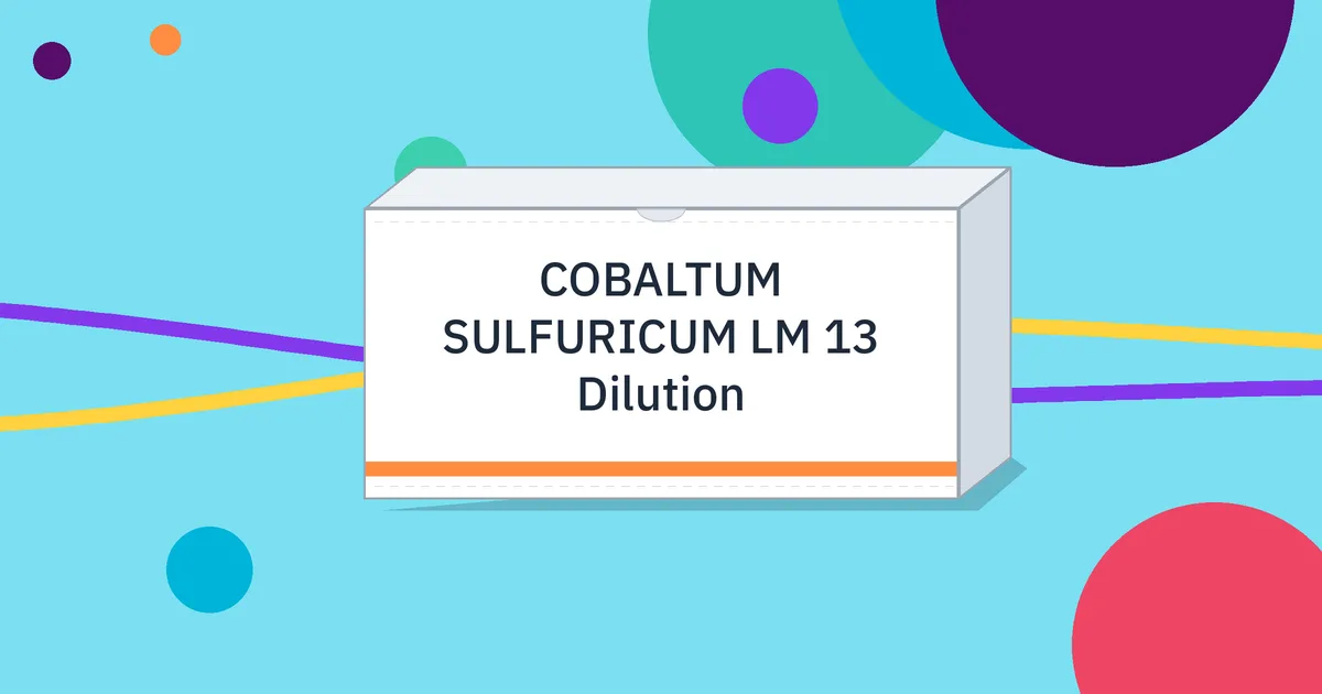 Symbolbild: Packung mit der Aufschrift COBALTUM SULFURICUM LM 13 Dilution (PZN 12824545) – Verfügbarkeit und Bezug in Apotheken in Frankfurt am Main