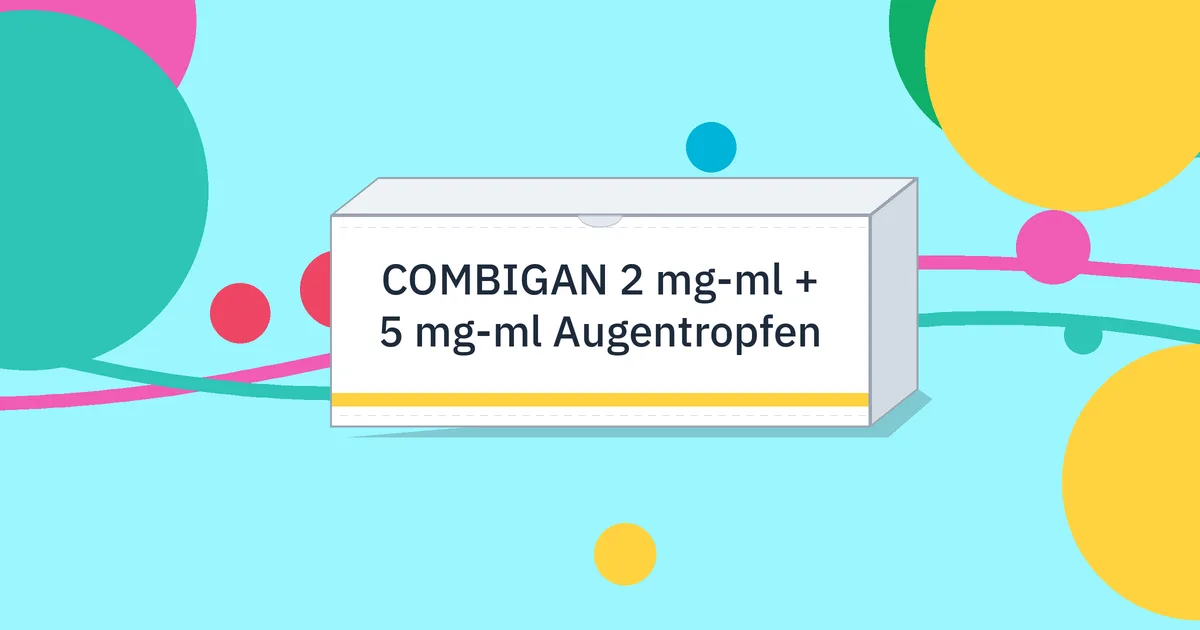 Symbolbild: Packung mit der Aufschrift COMBIGAN 2 mg-ml + 5 mg-ml Augentropfen (PZN 04712855) – Verfügbarkeit und Bezug in Apotheken in Frankfurt am Main