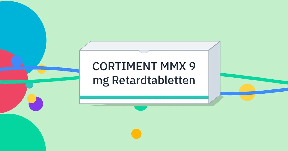 Symbolbild: Packung mit der Aufschrift CORTIMENT MMX 9 mg Retardtabletten (PZN 14356019) – Verfügbarkeit und Bezug in Apotheken in Frankfurt am Main