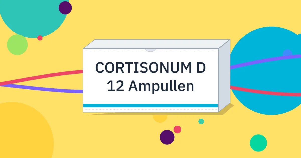 Symbolbild: Packung mit der Aufschrift CORTISONUM D 12 Ampullen (PZN 11705436) – Verfügbarkeit und Bezug in Apotheken in Frankfurt am Main
