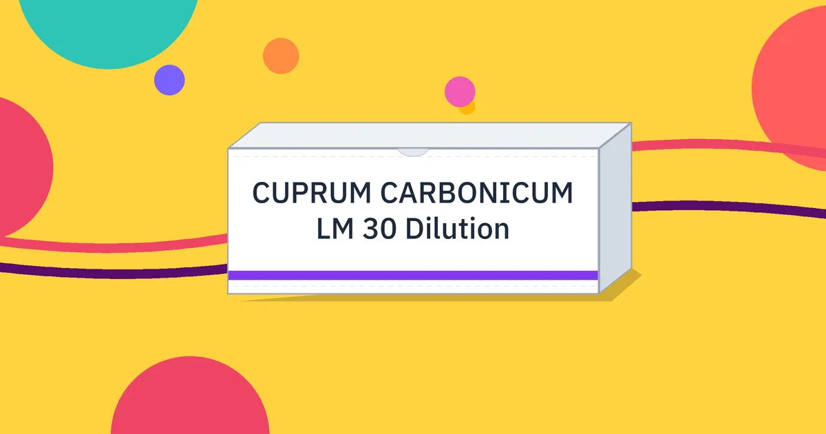 Symbolbild: Packung mit der Aufschrift CUPRUM CARBONICUM LM 30 Dilution (PZN 17853528) – Verfügbarkeit und Bezug in Apotheken in Frankfurt am Main