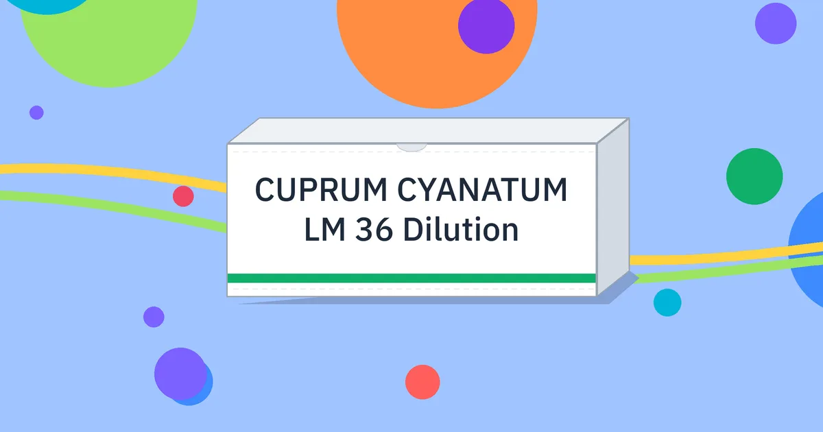 Symbolbild: Packung mit der Aufschrift CUPRUM CYANATUM LM 36 Dilution (PZN 13458410) – Verfügbarkeit und Bezug in Apotheken in Frankfurt am Main