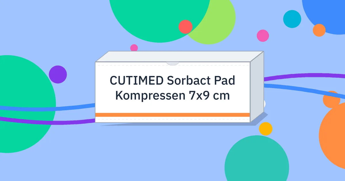 Symbolbild: Packung mit der Aufschrift CUTIMED Sorbact Pad Kompressen 7x9 cm (PZN 20114289) – Verfügbarkeit und Bezug in Apotheken in Frankfurt am Main