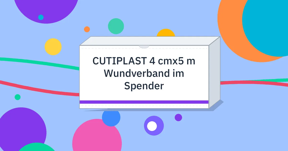 Symbolbild: Packung mit der Aufschrift CUTIPLAST 4 cmx5 m Wundverband im Spender (PZN 10275011) – Verfügbarkeit und Bezug in Apotheken in Frankfurt am Main