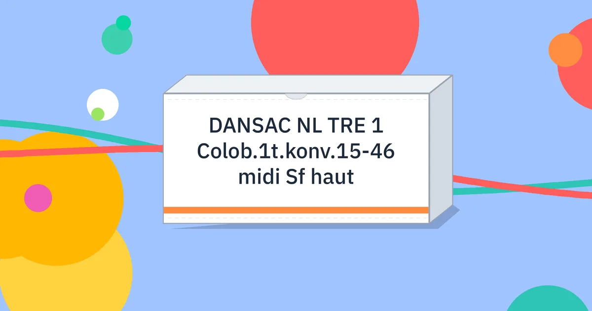 Symbolbild: Packung mit der Aufschrift DANSAC NL TRE 1 Colob.1t.konv.15-46 midi Sf haut (PZN 16197482) – Verfügbarkeit und Bezug in Apotheken in Frankfurt am Main