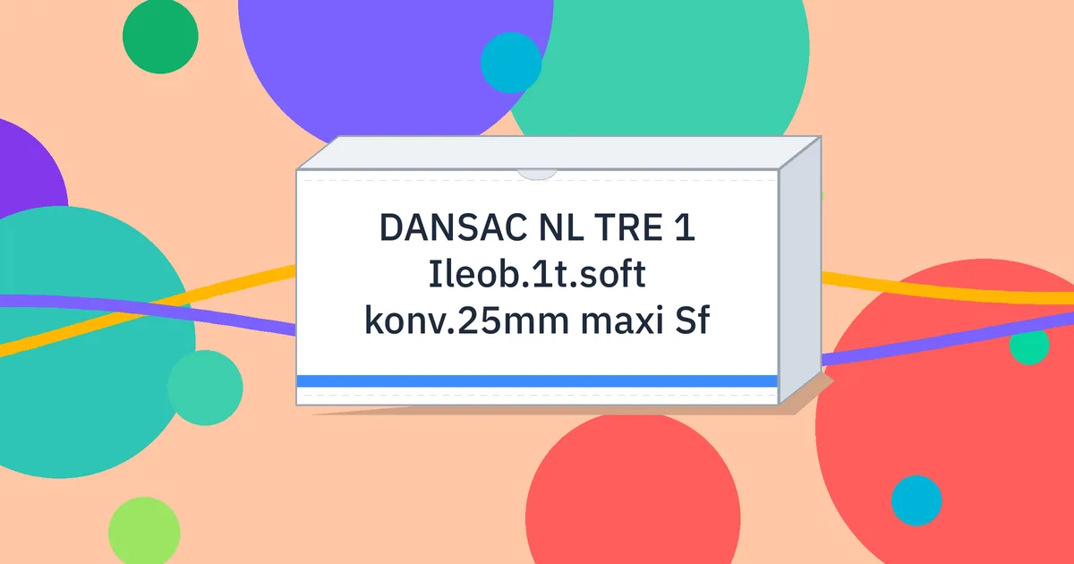Symbolbild: Packung mit der Aufschrift DANSAC NL TRE 1 Ileob.1t.soft konv.25mm maxi Sf (PZN 19203958) – Verfügbarkeit und Bezug in Apotheken in Frankfurt am Main