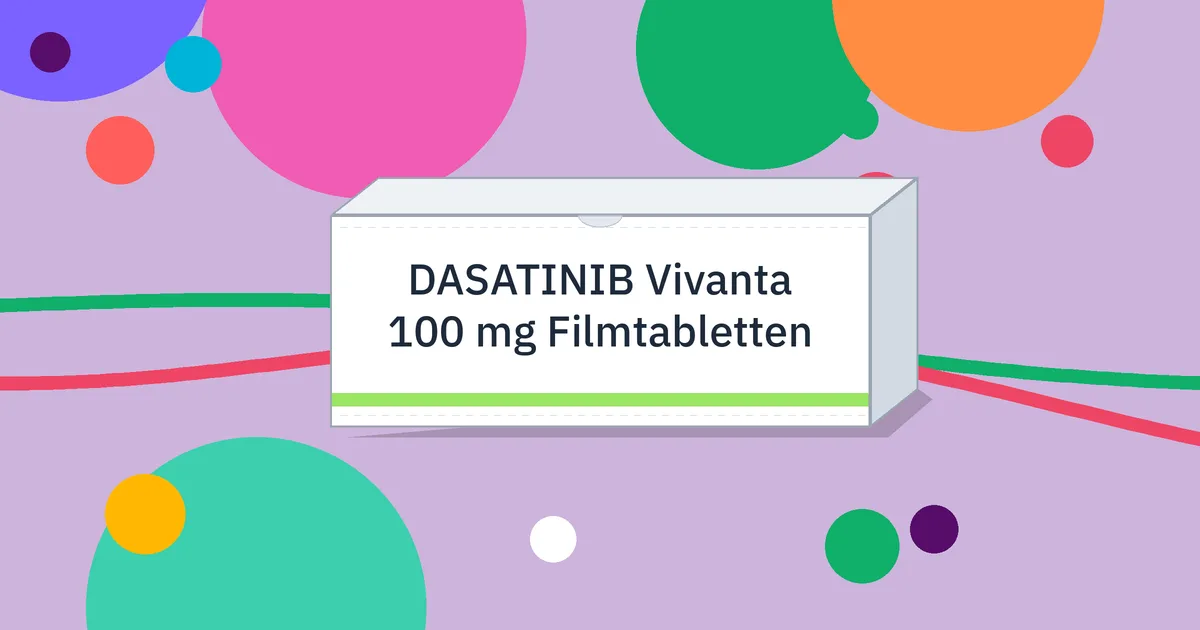 Symbolbild: Packung mit der Aufschrift DASATINIB Vivanta 100 mg Filmtabletten (PZN 20045430) – Verfügbarkeit und Bezug in Apotheken in Frankfurt am Main