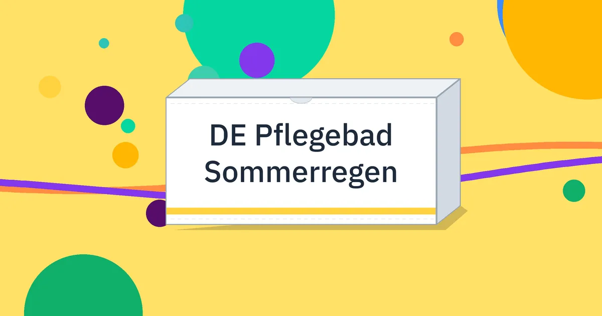 Symbolbild: Packung mit der Aufschrift DE Pflegebad Sommerregen (PZN 11648939) – Verfügbarkeit und Bezug in Apotheken in Frankfurt am Main