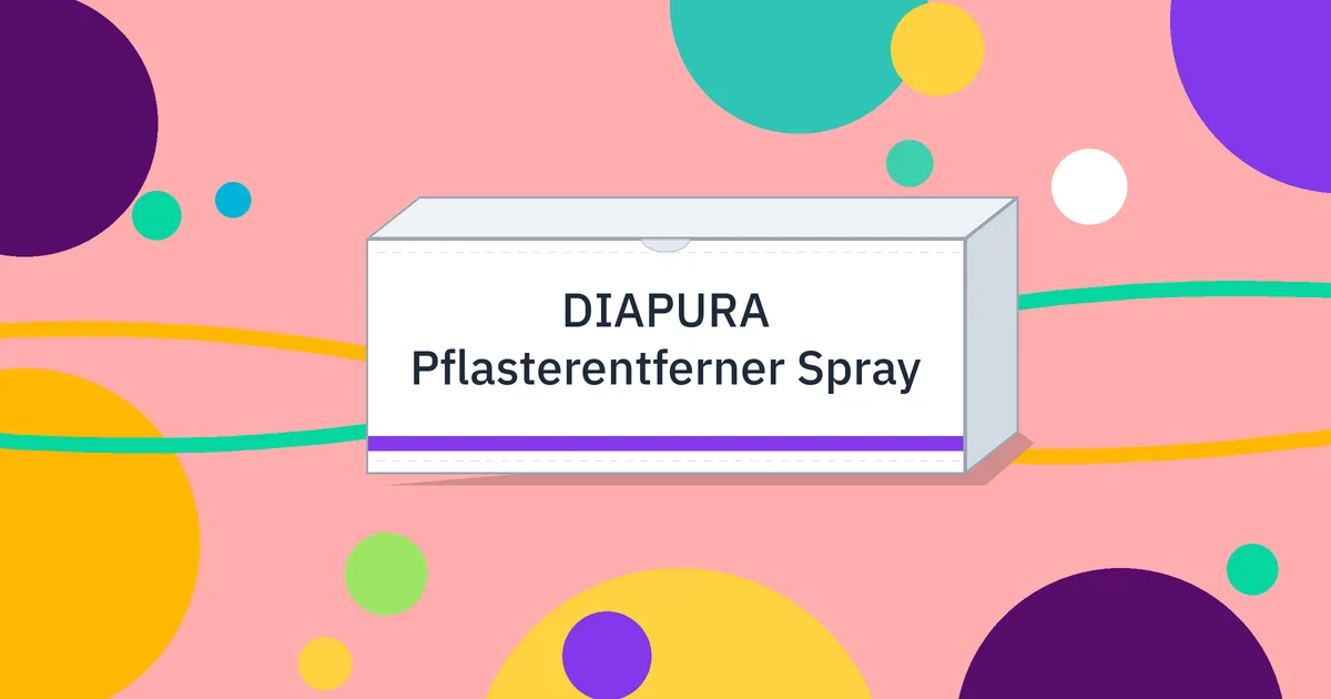 Symbolbild: Packung mit der Aufschrift DIAPURA Pflasterentferner Spray (PZN 20389075) – Verfügbarkeit und Bezug in Apotheken in Frankfurt am Main