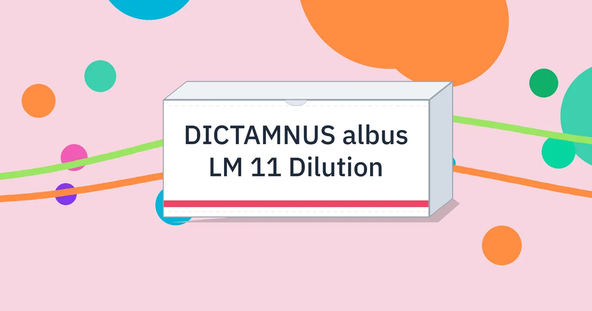 Symbolbild: Packung mit der Aufschrift DICTAMNUS albus LM 11 Dilution (PZN 13464681) – Verfügbarkeit und Bezug in Apotheken in Frankfurt am Main