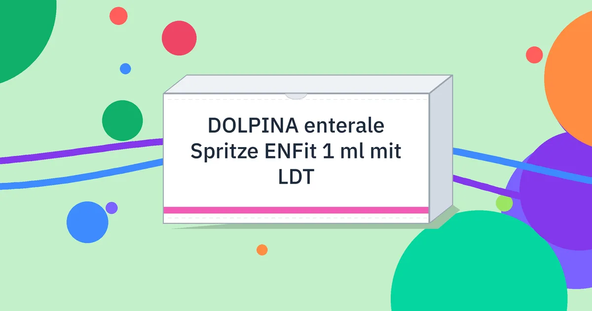 Symbolbild: Packung mit der Aufschrift DOLPINA enterale Spritze ENFit 1 ml mit LDT (PZN 18714102) – Verfügbarkeit und Bezug in Apotheken in Frankfurt am Main