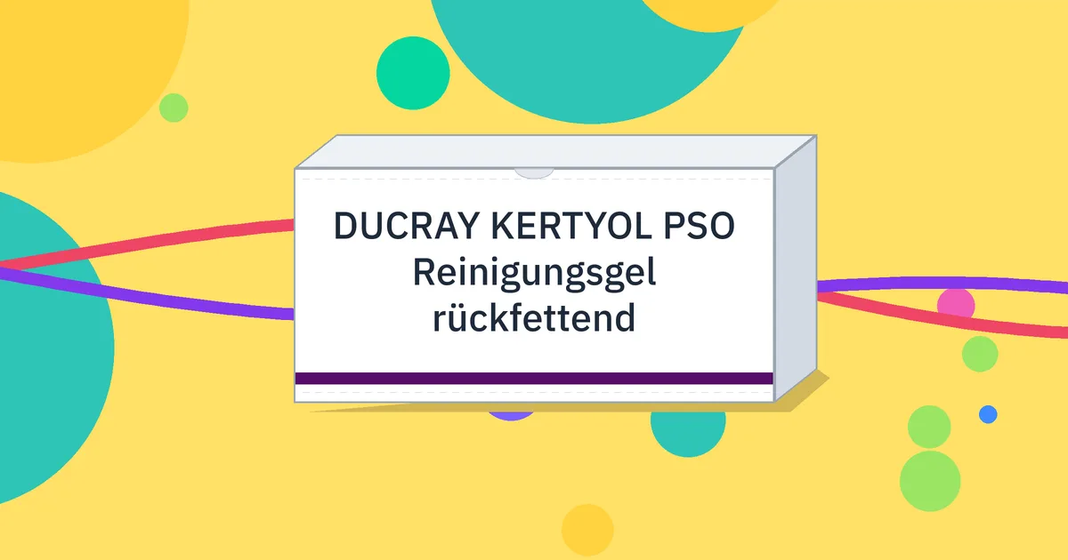 Symbolbild: Packung mit der Aufschrift DUCRAY KERTYOL PSO Reinigungsgel rückfettend (PZN 15613375) – Verfügbarkeit und Bezug in Apotheken in Frankfurt am Main