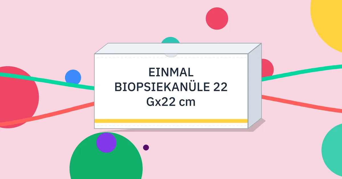 Symbolbild: Packung mit der Aufschrift EINMAL BIOPSIEKANÜLE 22 Gx22 cm (PZN 12360264) – Verfügbarkeit und Bezug in Apotheken in Frankfurt am Main