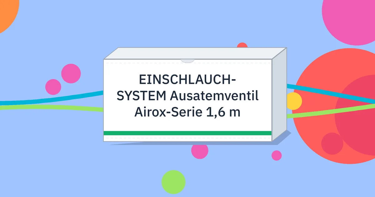Symbolbild: Packung mit der Aufschrift EINSCHLAUCH-SYSTEM Ausatemventil Airox-Serie 1,6 m (PZN 17431141) – Verfügbarkeit und Bezug in Apotheken in Frankfurt am Main