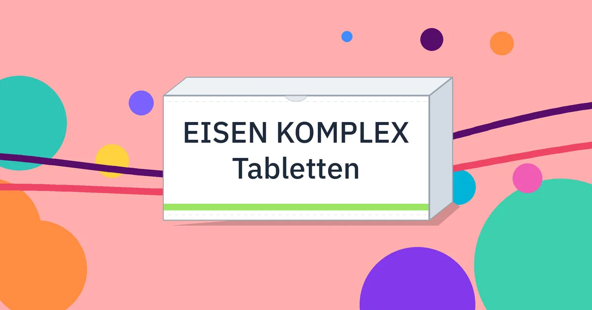 Symbolbild: Packung mit der Aufschrift EISEN KOMPLEX Tabletten (PZN 10063450) – Verfügbarkeit und Bezug in Apotheken in Frankfurt am Main