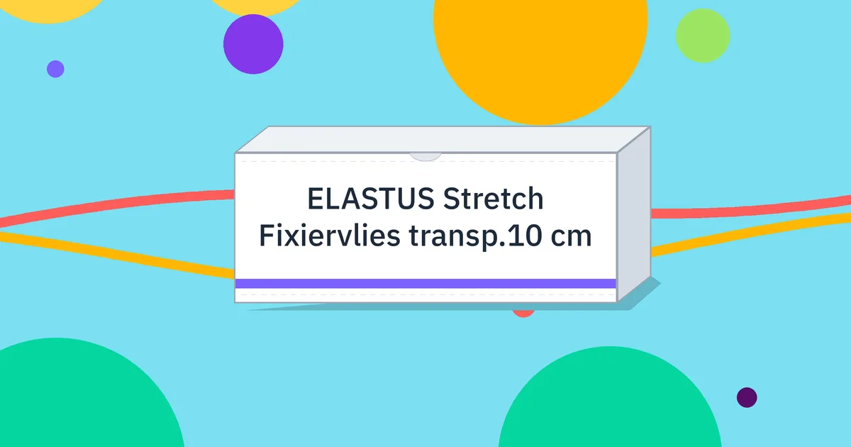 Symbolbild: Packung mit der Aufschrift ELASTUS Stretch Fixiervlies transp.10 cm (PZN 05553896) – Verfügbarkeit und Bezug in Apotheken in Frankfurt am Main