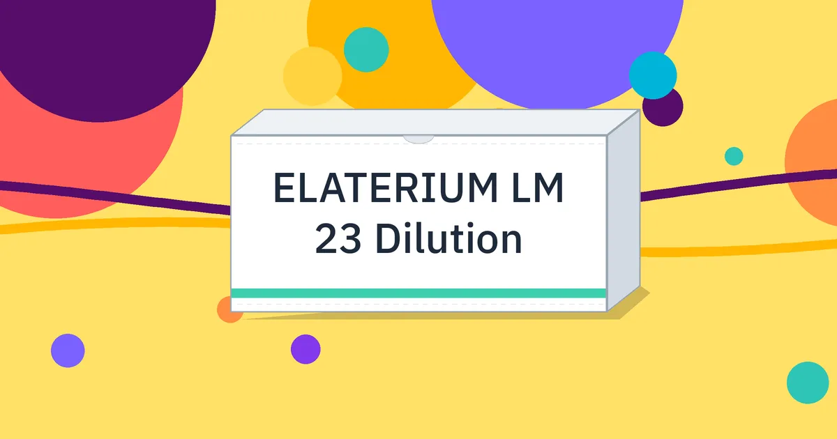 Symbolbild: Packung mit der Aufschrift ELATERIUM LM 23 Dilution (PZN 13470374) – Verfügbarkeit und Bezug in Apotheken in Frankfurt am Main