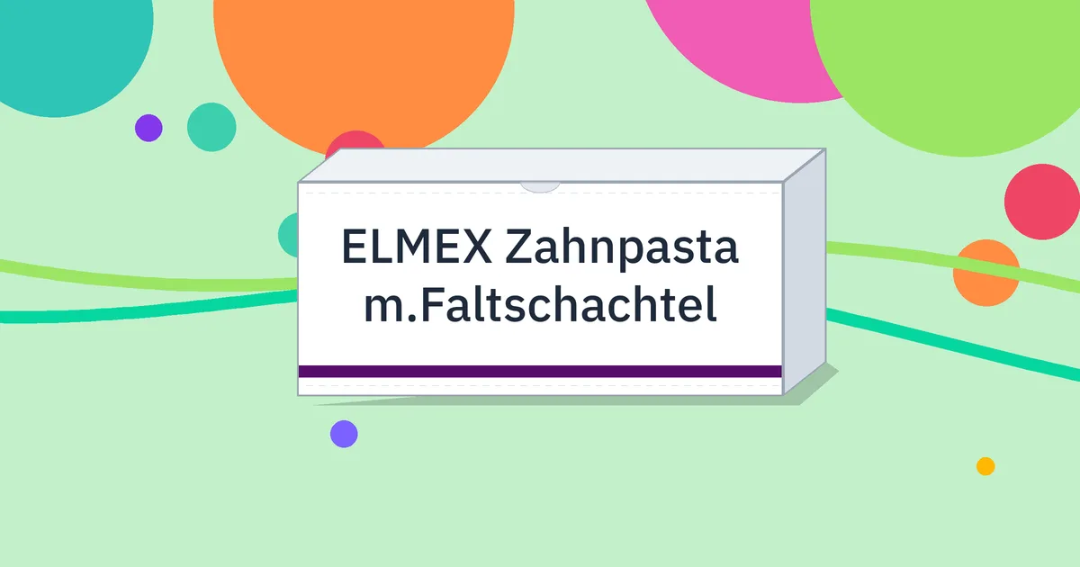 Symbolbild: Packung mit der Aufschrift ELMEX Zahnpasta m.Faltschachtel (PZN 02791046) – Verfügbarkeit und Bezug in Apotheken in Frankfurt am Main