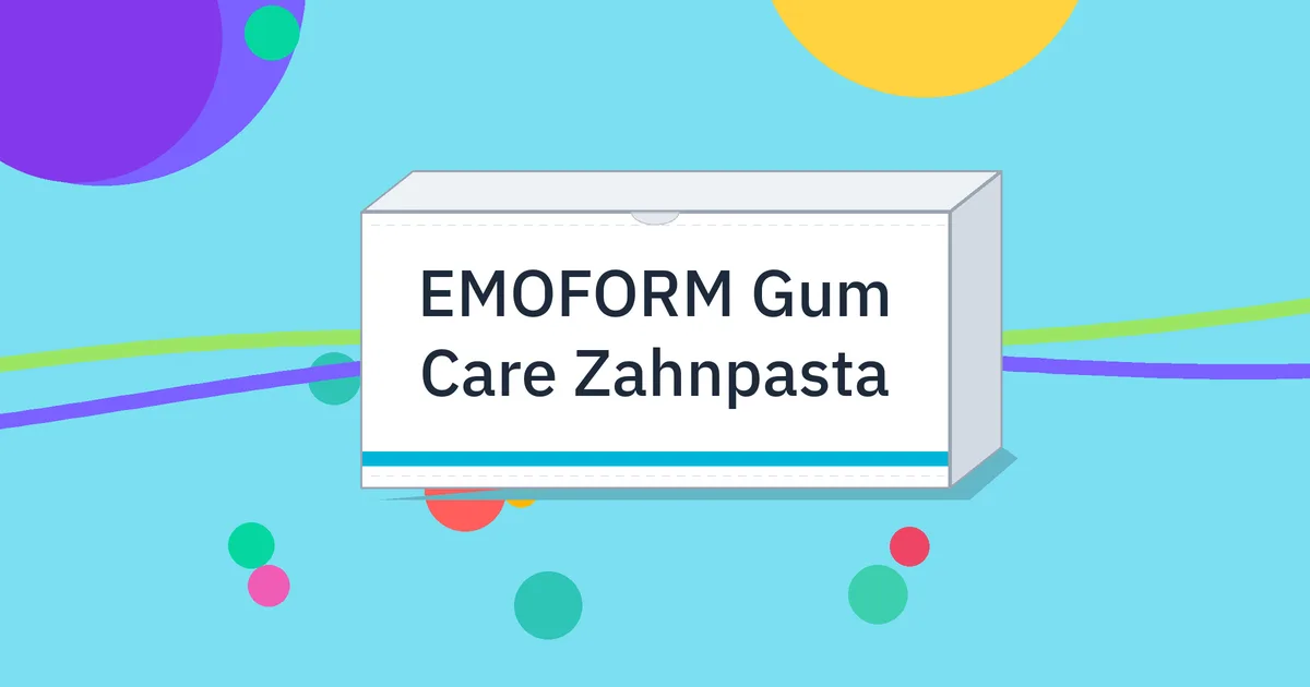 Symbolbild: Packung mit der Aufschrift EMOFORM Gum Care Zahnpasta (PZN 16002573) – Verfügbarkeit und Bezug in Apotheken in Frankfurt am Main