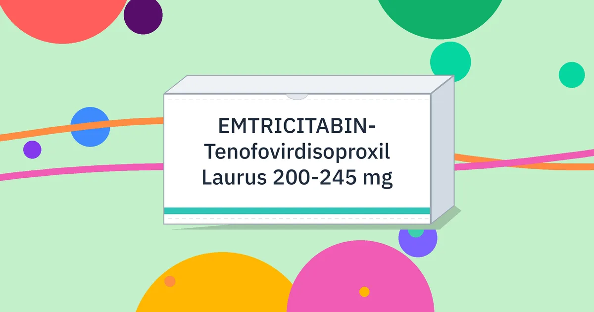 Symbolbild: Packung mit der Aufschrift EMTRICITABIN-Tenofovirdisoproxil Laurus 200-245 mg (PZN 17440418) – Verfügbarkeit und Bezug in Apotheken in Frankfurt am Main