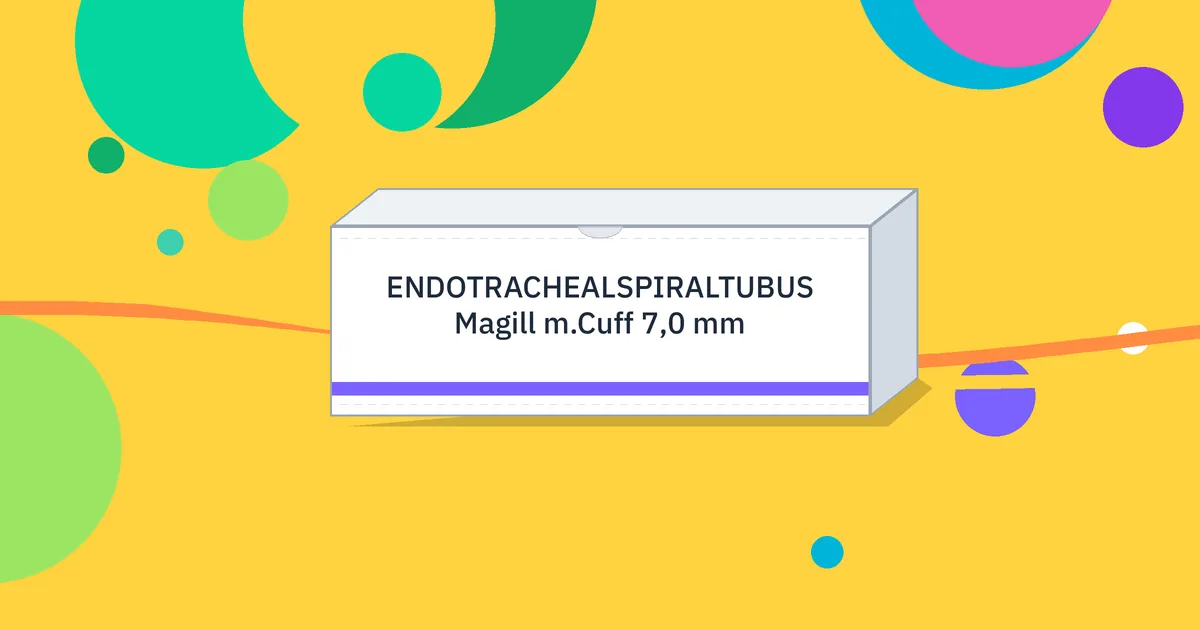 Symbolbild: Packung mit der Aufschrift ENDOTRACHEALSPIRALTUBUS Magill m.Cuff 7,0 mm (PZN 06497289) – Verfügbarkeit und Bezug in Apotheken in Frankfurt am Main