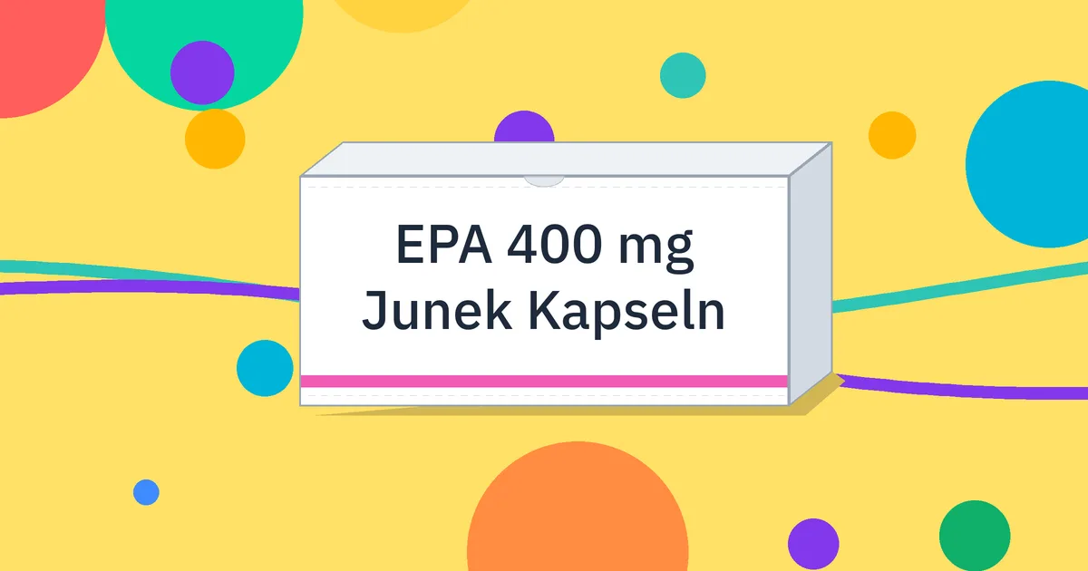 Symbolbild: Packung mit der Aufschrift EPA 400 mg Junek Kapseln (PZN 11189762) – Verfügbarkeit und Bezug in Apotheken in Frankfurt am Main