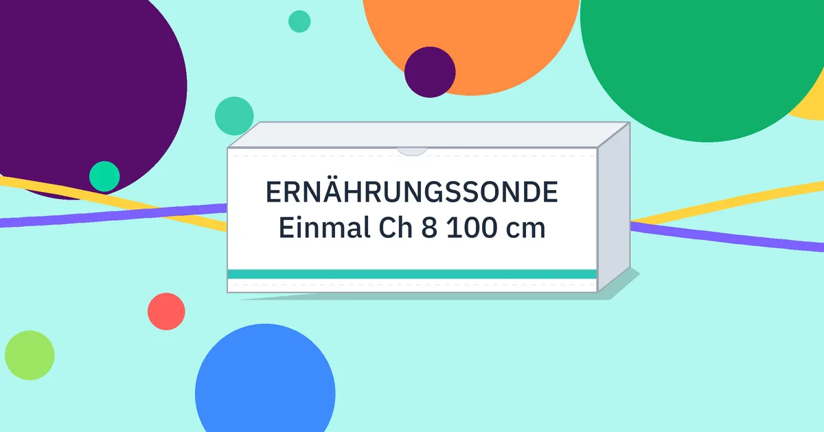 Symbolbild: Packung mit der Aufschrift ERNÄHRUNGSSONDE Einmal Ch 8 100 cm (PZN 02438901) – Verfügbarkeit und Bezug in Apotheken in Frankfurt am Main