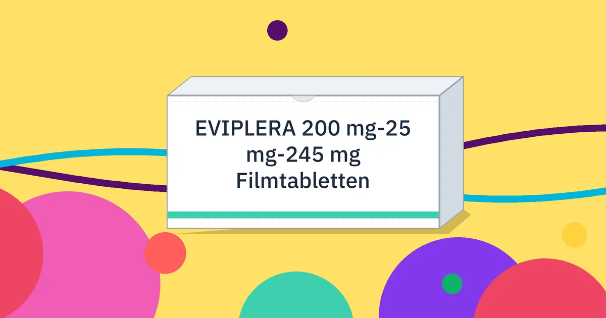 Symbolbild: Packung mit der Aufschrift EVIPLERA 200 mg-25 mg-245 mg Filmtabletten (PZN 08772937) – Verfügbarkeit und Bezug in Apotheken in Frankfurt am Main