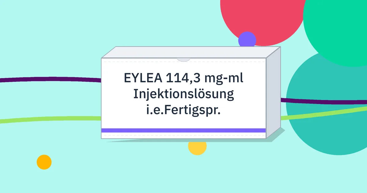 Symbolbild: Packung mit der Aufschrift EYLEA 114,3 mg-ml Injektionslösung i.e.Fertigspr. (PZN 19873995) – Verfügbarkeit und Bezug in Apotheken in Frankfurt am Main