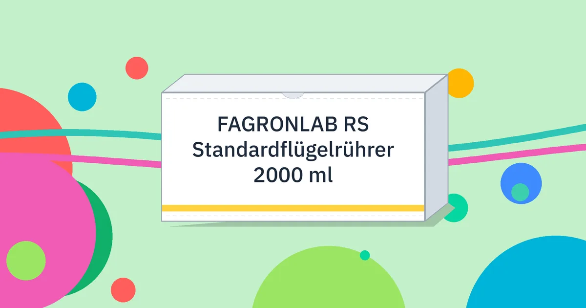 Symbolbild: Packung mit der Aufschrift FAGRONLAB RS Standardflügelrührer 2000 ml (PZN 20362432) – Verfügbarkeit und Bezug in Apotheken in Frankfurt am Main