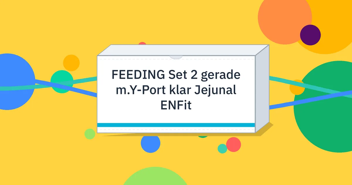 Symbolbild: Packung mit der Aufschrift FEEDING Set 2 gerade m.Y-Port klar Jejunal ENFit (PZN 14344878) – Verfügbarkeit und Bezug in Apotheken in Frankfurt am Main