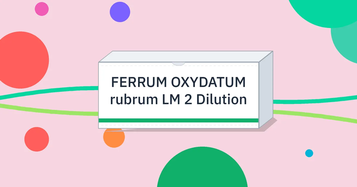 Symbolbild: Packung mit der Aufschrift FERRUM OXYDATUM rubrum LM 2 Dilution (PZN 12851542) – Verfügbarkeit und Bezug in Apotheken in Frankfurt am Main