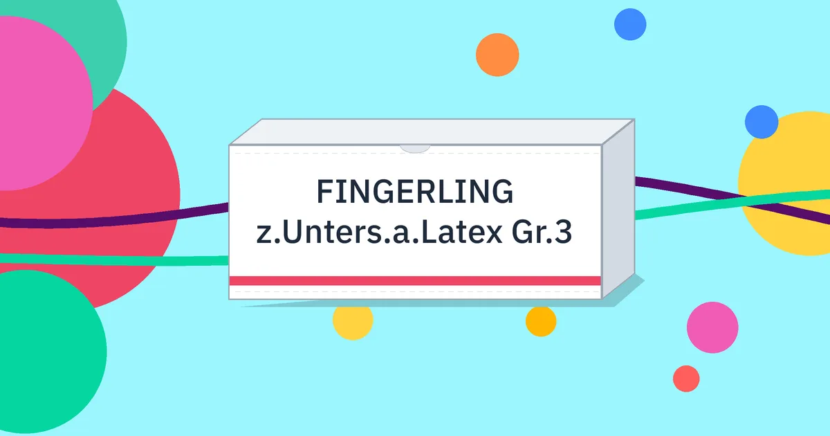 Symbolbild: Packung mit der Aufschrift FINGERLING z.Unters.a.Latex Gr.3 (PZN 01726578) – Verfügbarkeit und Bezug in Apotheken in Frankfurt am Main