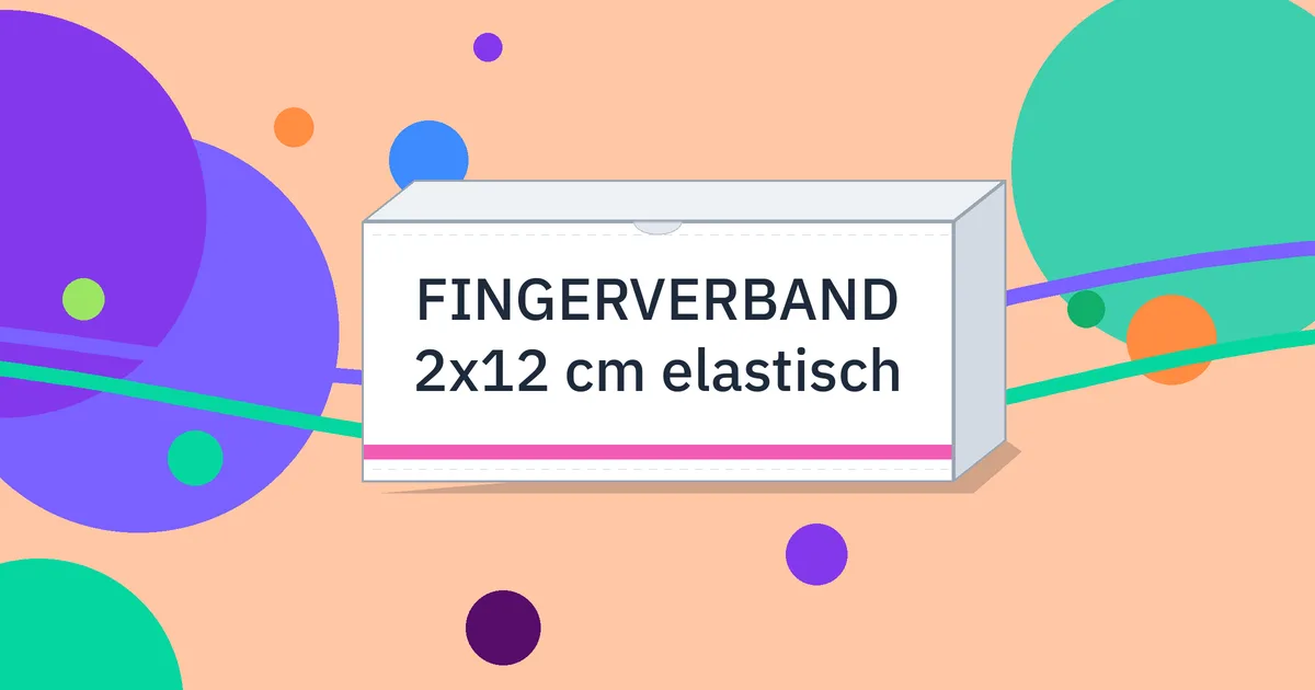 Symbolbild: Packung mit der Aufschrift FINGERVERBAND 2x12 cm elastisch (PZN 07624152) – Verfügbarkeit und Bezug in Apotheken in Frankfurt am Main