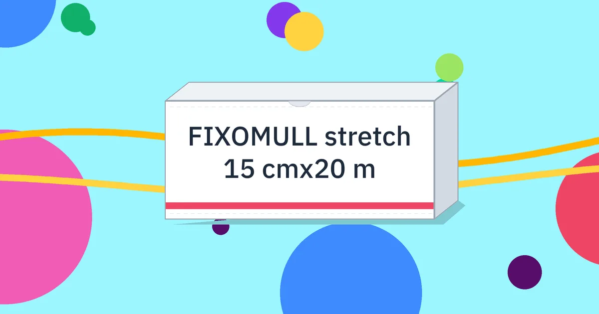 Symbolbild: Packung mit der Aufschrift FIXOMULL stretch 15 cmx20 m (PZN 04919289) – Verfügbarkeit und Bezug in Apotheken in Frankfurt am Main