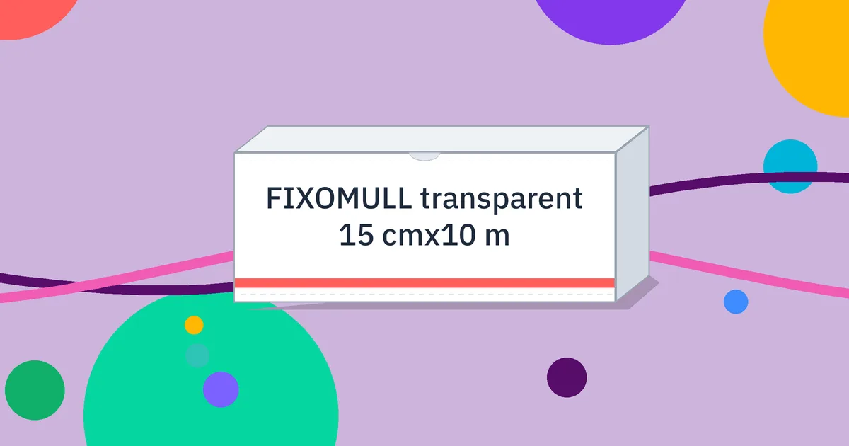 Symbolbild: Packung mit der Aufschrift FIXOMULL transparent 15 cmx10 m (PZN 19347686) – Verfügbarkeit und Bezug in Apotheken in Frankfurt am Main