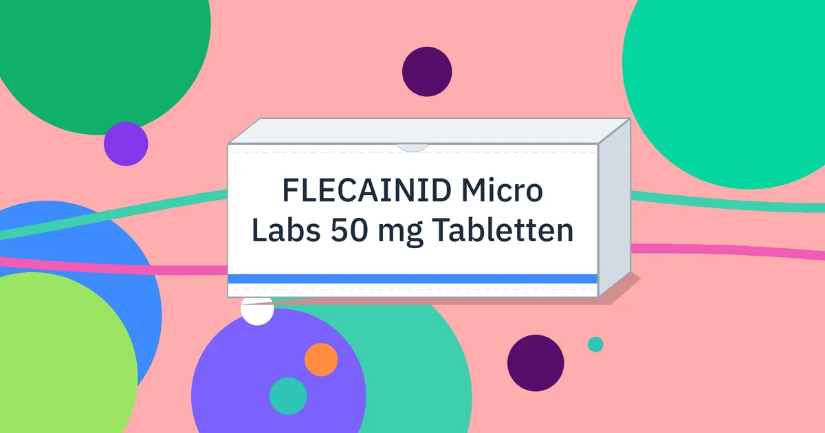 Symbolbild: Packung mit der Aufschrift FLECAINID Micro Labs 50 mg Tabletten (PZN 15426443) – Verfügbarkeit und Bezug in Apotheken in Frankfurt am Main