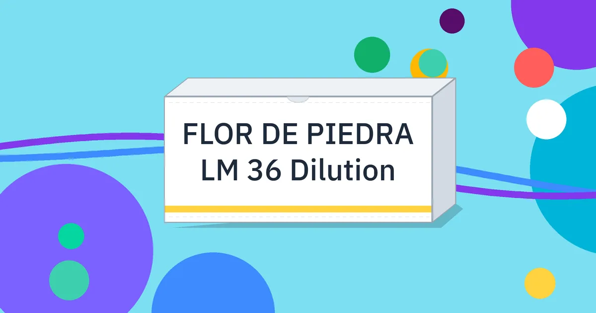 Symbolbild: Packung mit der Aufschrift FLOR DE PIEDRA LM 36 Dilution (PZN 13489497) – Verfügbarkeit und Bezug in Apotheken in Frankfurt am Main