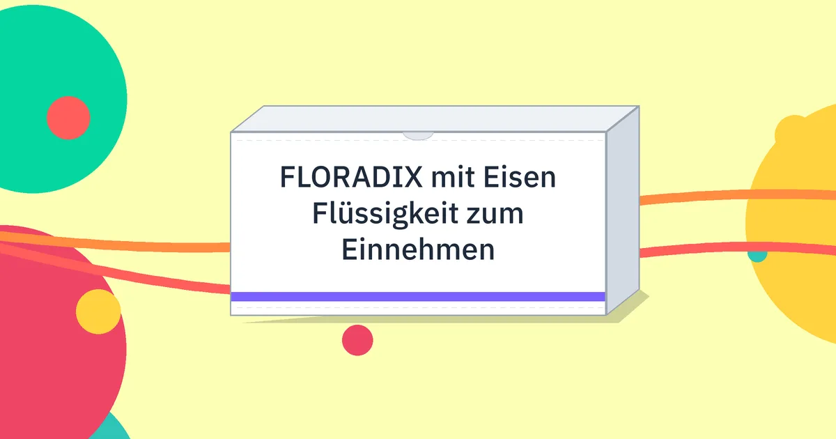 Symbolbild: Packung mit der Aufschrift FLORADIX mit Eisen Flüssigkeit zum Einnehmen (PZN 20121154) – Verfügbarkeit und Bezug in Apotheken in Frankfurt am Main