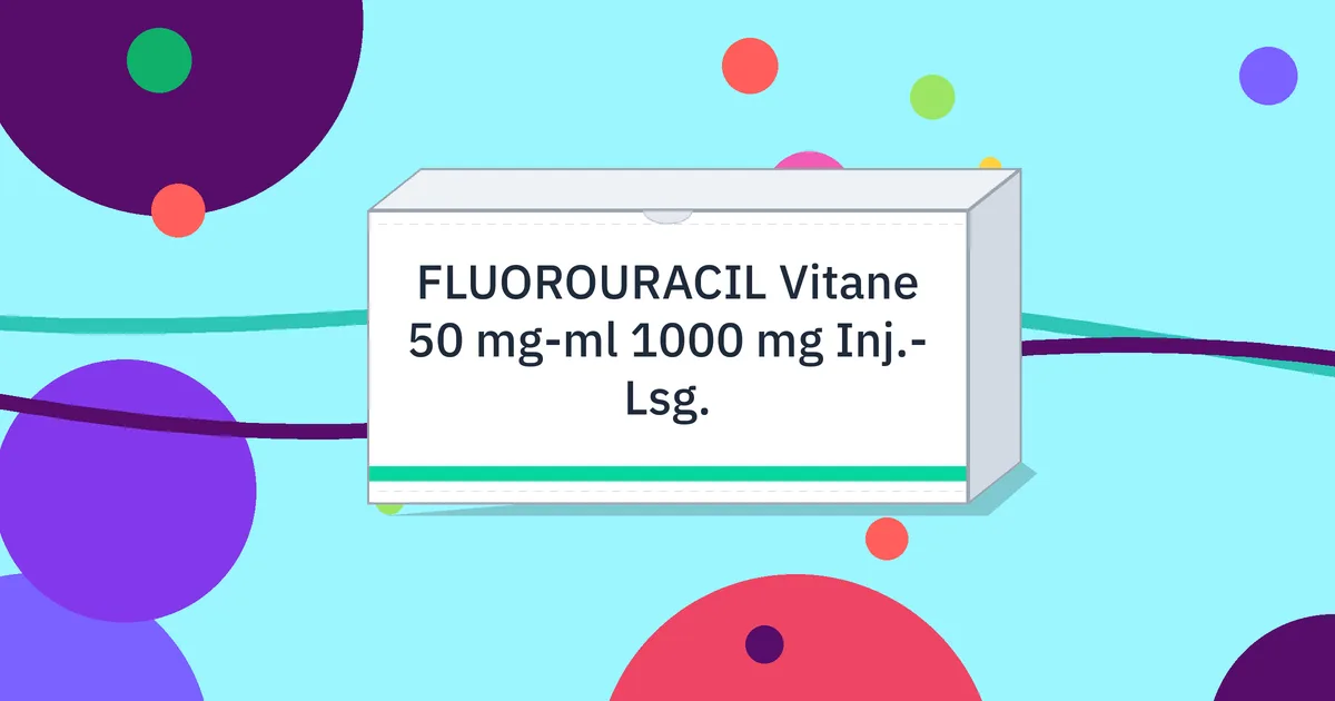Symbolbild: Packung mit der Aufschrift FLUOROURACIL Vitane 50 mg-ml 1000 mg Inj.-Lsg. (PZN 11289038) – Verfügbarkeit und Bezug in Apotheken in Frankfurt am Main