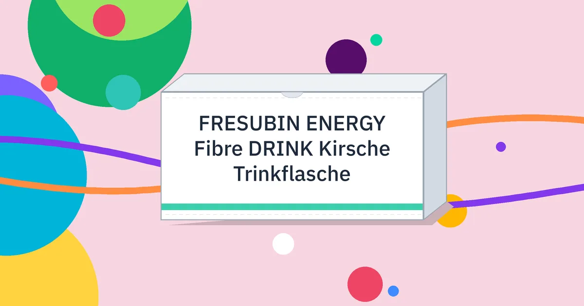 Symbolbild: Packung mit der Aufschrift FRESUBIN ENERGY Fibre DRINK Kirsche Trinkflasche (PZN 00063756) – Verfügbarkeit und Bezug in Apotheken in Frankfurt am Main