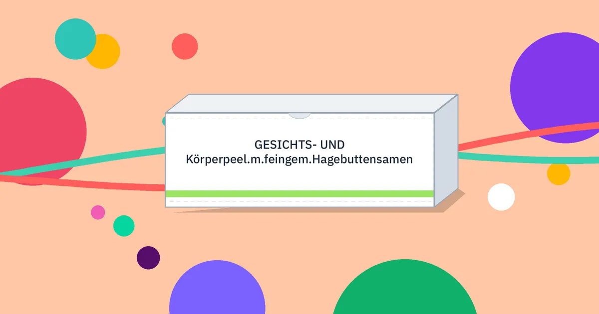 Symbolbild: Packung mit der Aufschrift GESICHTS- UND Körperpeel.m.feingem.Hagebuttensamen (PZN 17951308) – Verfügbarkeit und Bezug in Apotheken in Frankfurt am Main