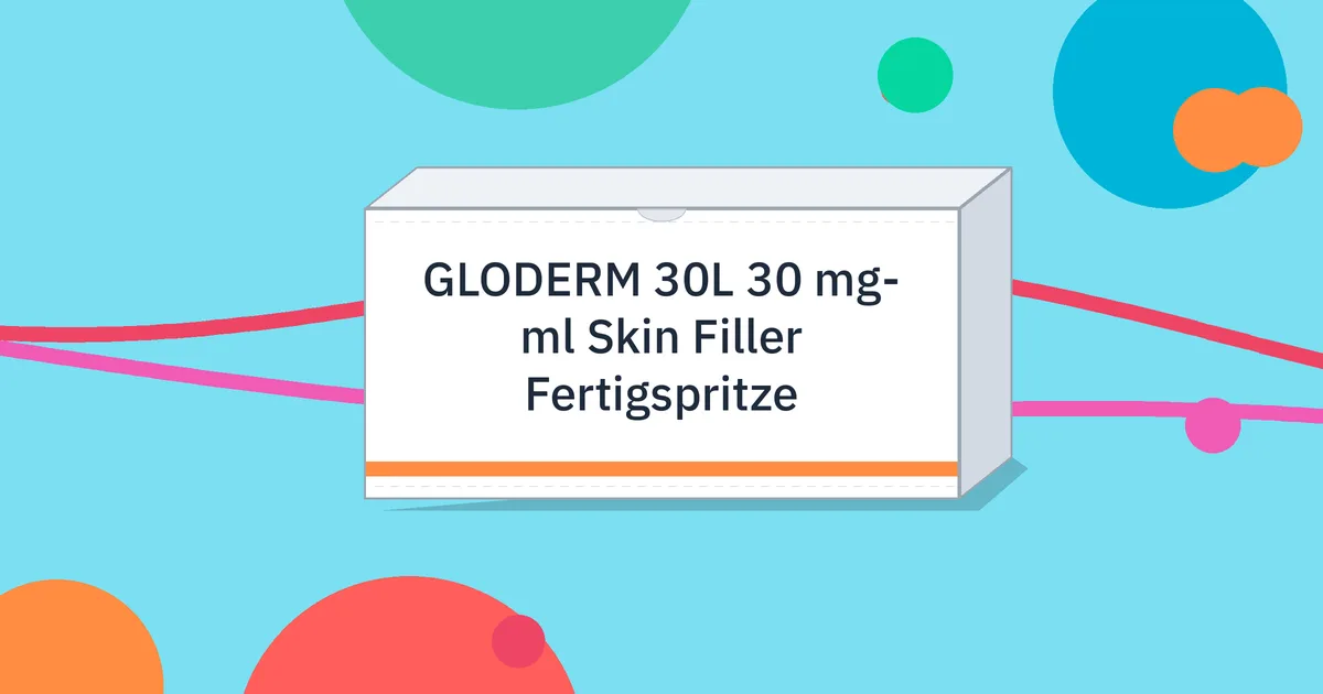 Symbolbild: Packung mit der Aufschrift GLODERM 30L 30 mg-ml Skin Filler Fertigspritze (PZN 13947741) – Verfügbarkeit und Bezug in Apotheken in Frankfurt am Main
