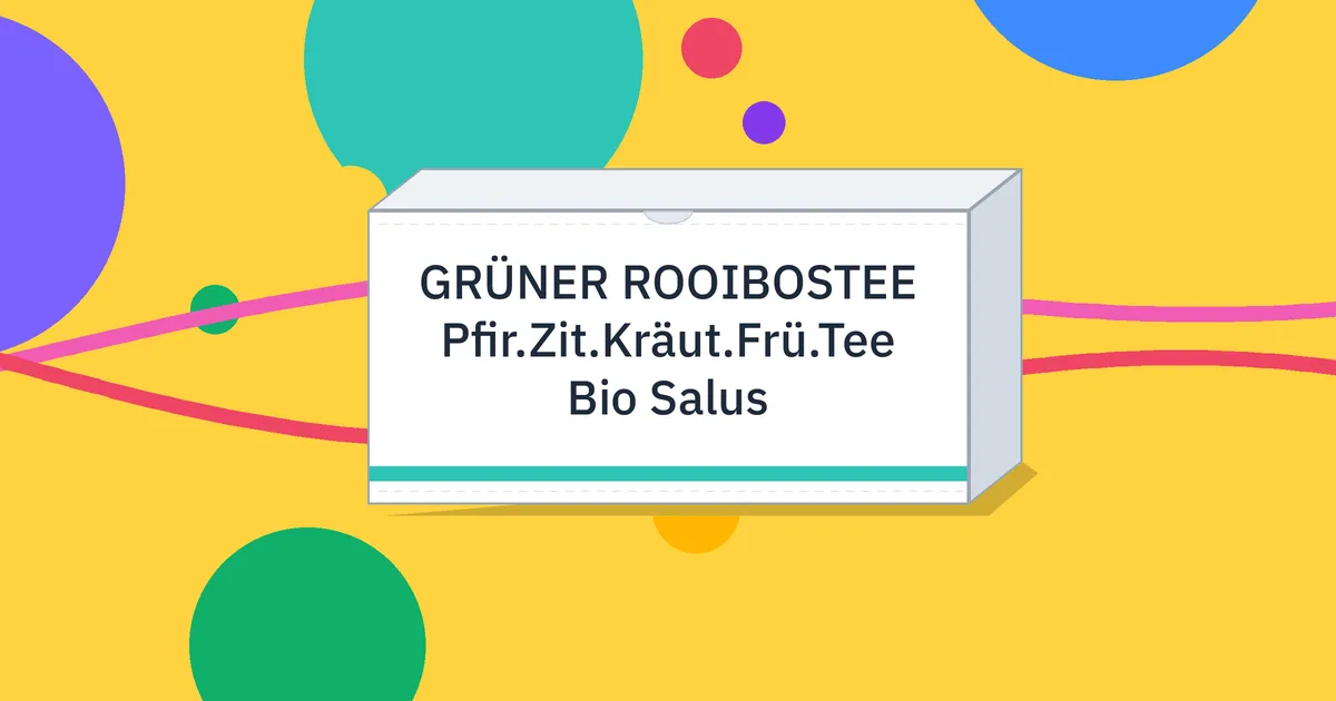 Symbolbild: Packung mit der Aufschrift GRÜNER ROOIBOSTEE Pfir.Zit.Kräut.Frü.Tee Bio Salus (PZN 17390063) – Verfügbarkeit und Bezug in Apotheken in Frankfurt am Main