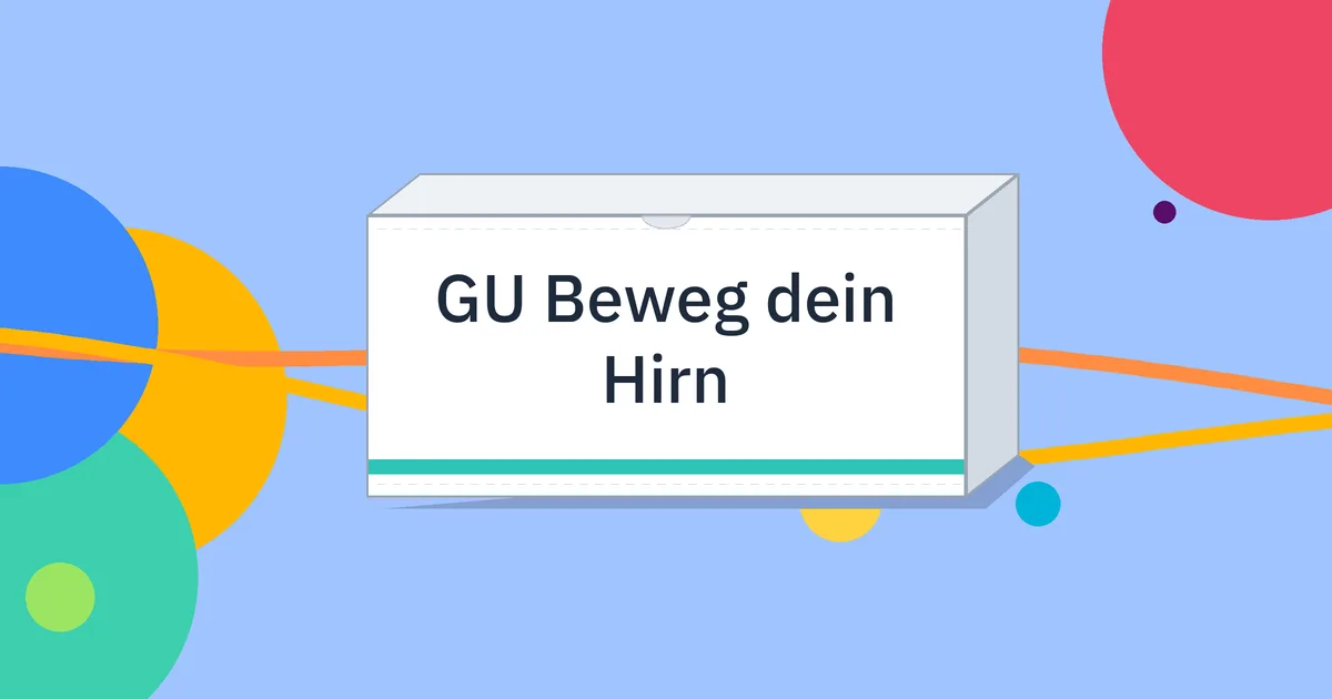 Symbolbild: Packung mit der Aufschrift GU Beweg dein Hirn (PZN 13749834) – Verfügbarkeit und Bezug in Apotheken in Frankfurt am Main