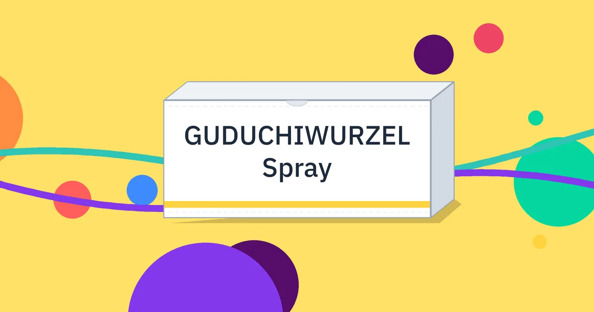 Symbolbild: Packung mit der Aufschrift GUDUCHIWURZEL Spray (PZN 19141476) – Verfügbarkeit und Bezug in Apotheken in Frankfurt am Main