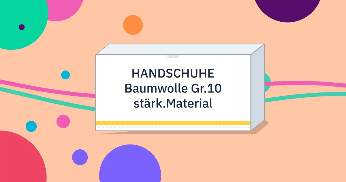 Symbolbild: Packung mit der Aufschrift HANDSCHUHE Baumwolle Gr.10 stärk.Material (PZN 07345682) – Verfügbarkeit und Bezug in Apotheken in Frankfurt am Main