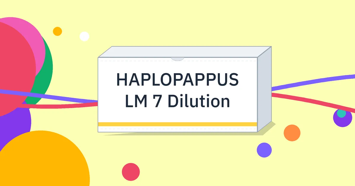 Symbolbild: Packung mit der Aufschrift HAPLOPAPPUS LM 7 Dilution (PZN 12884783) – Verfügbarkeit und Bezug in Apotheken in Frankfurt am Main