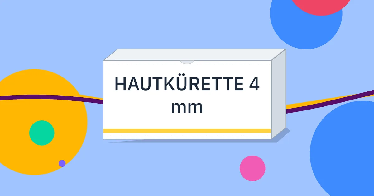 Symbolbild: Packung mit der Aufschrift HAUTKÜRETTE 4 mm (PZN 20056899) – Verfügbarkeit und Bezug in Apotheken in Frankfurt am Main